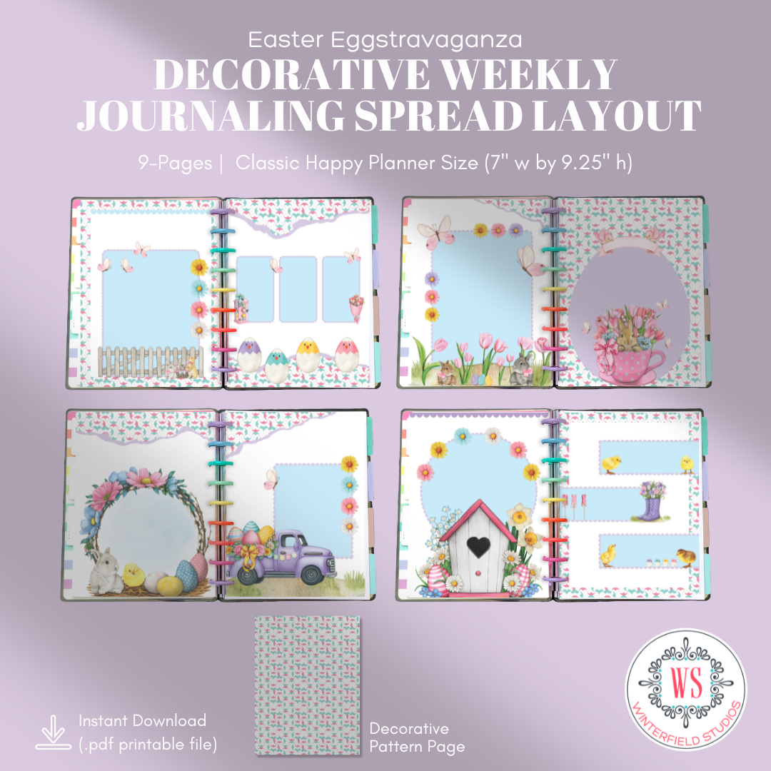 Easter Eggstravaganza Decorative Weekly Journaling Spread Printables ...