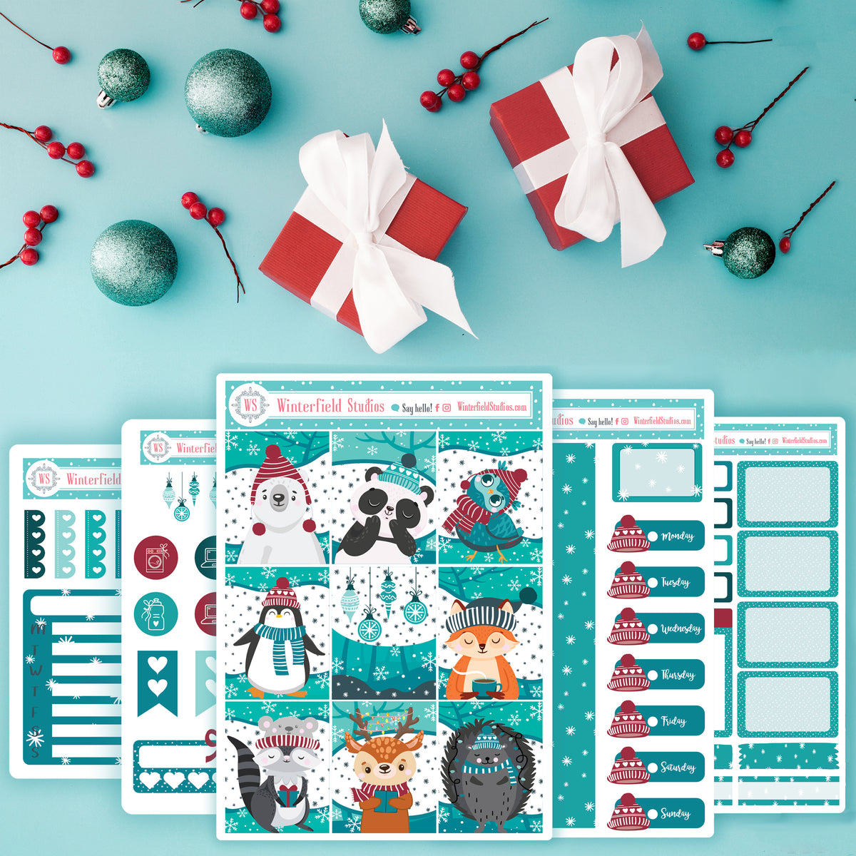 Cute Winter Animals & Woodland Creatures Mini Sticker Kit – Winterfield ...