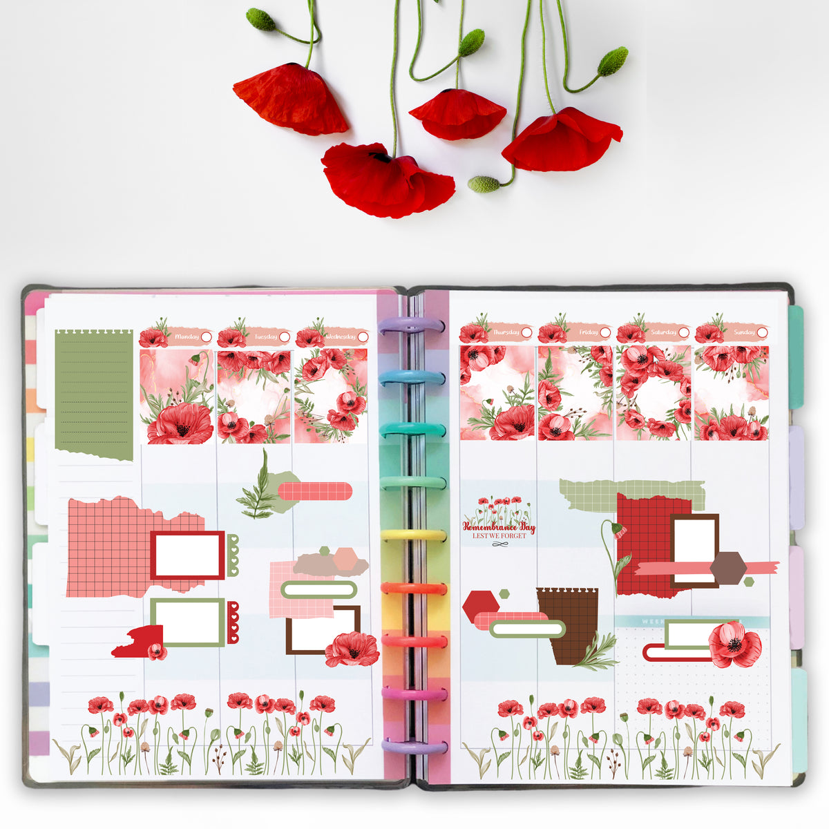 Remembrance Day Veterans Day Planner Sticker Kit - Vertical Planners ...