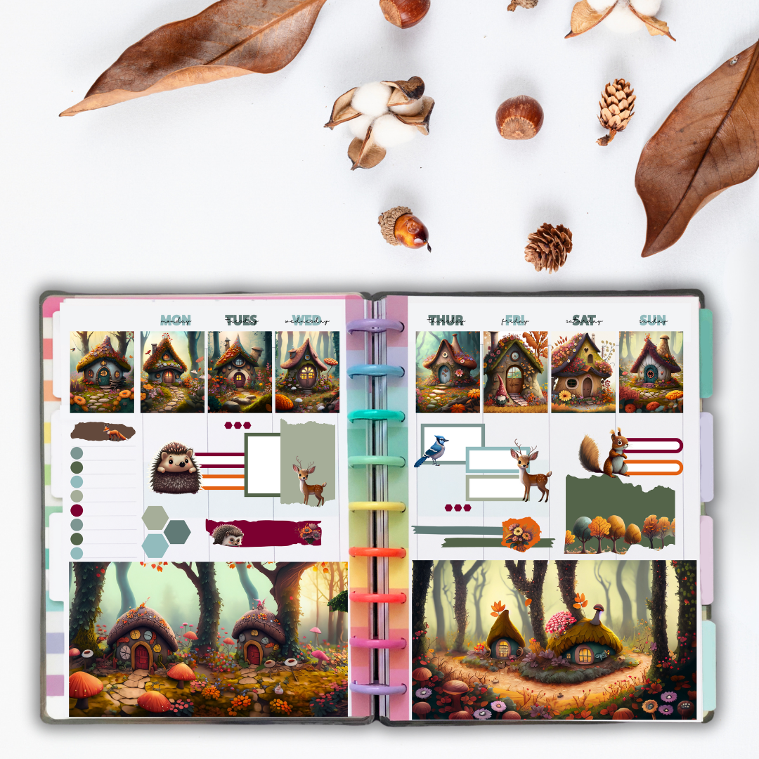 Enchanted Woodland Animal Cottages Planner Scene Sticker Kit ...