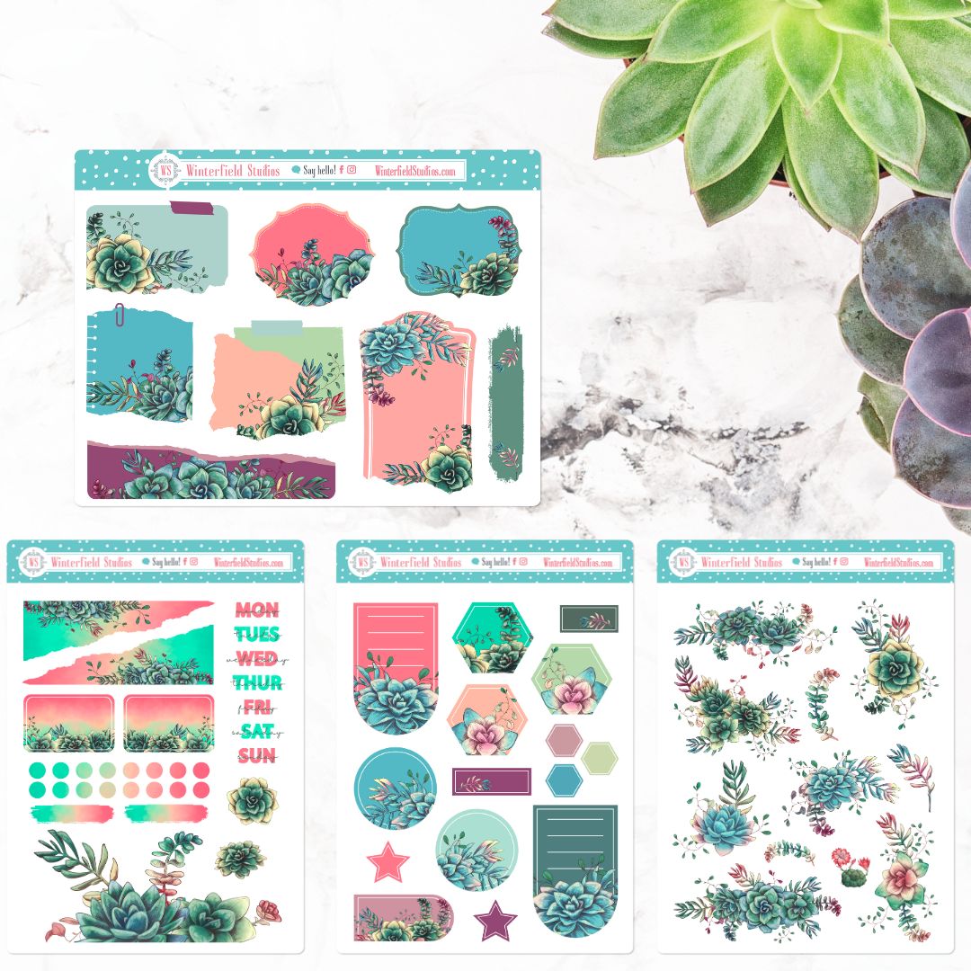 Desert Garden Bullet Journal Sticker Kit – Winterfield Studios