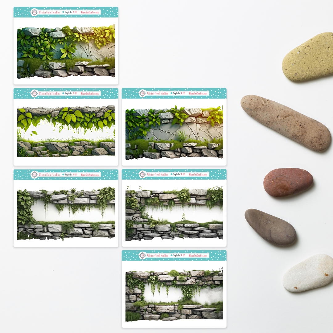 Rock & Boulder Walls with Foliage Art Deco Sticker Kit – Winterfield ...