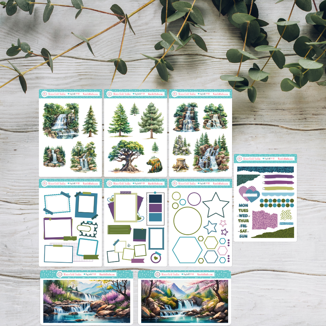 Waterfall Wonders Nature Scene Bullet Journal Sticker Kit – Winterfield ...