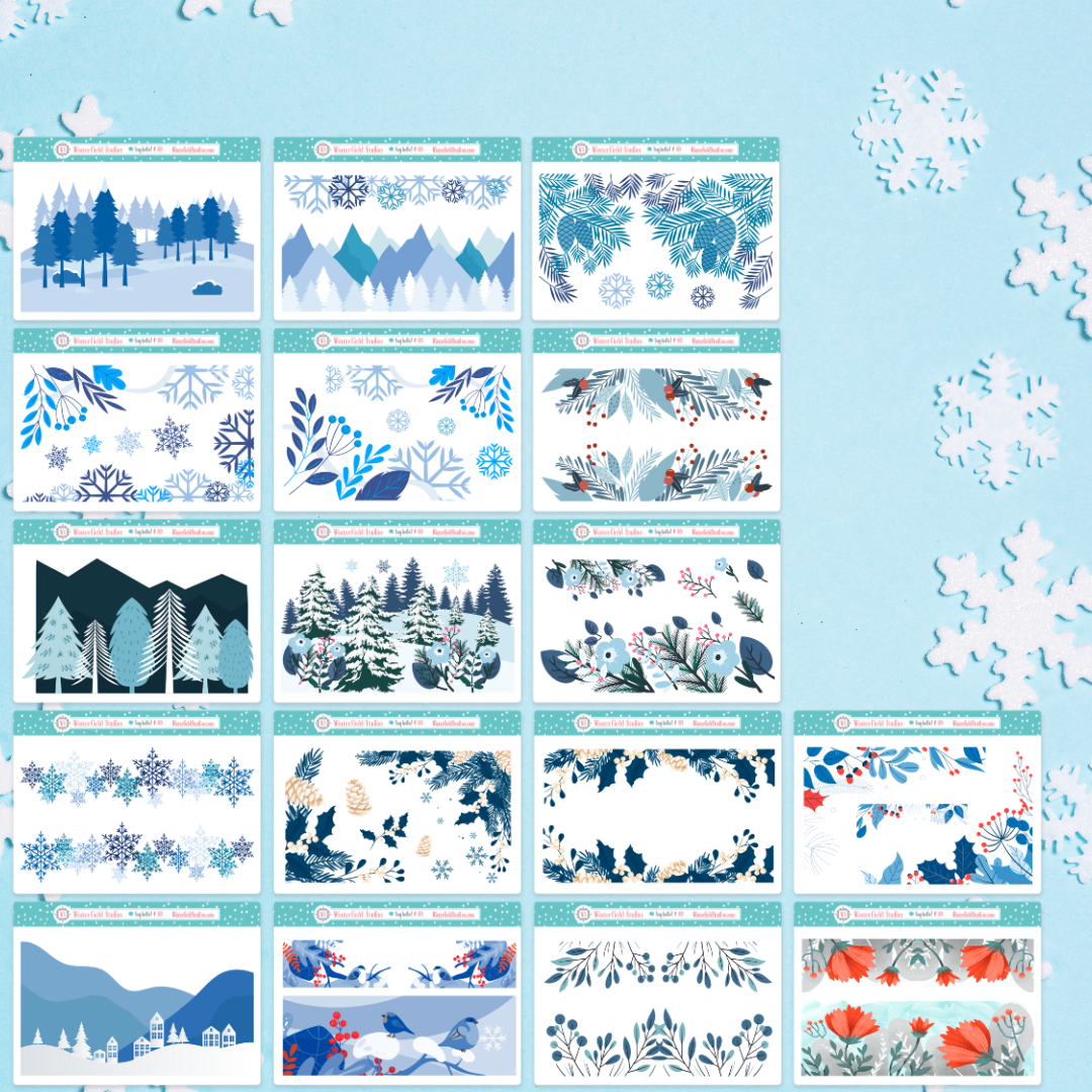 Winter's Edge Washi Border Stickers for Planning & Bullet Journaling ...