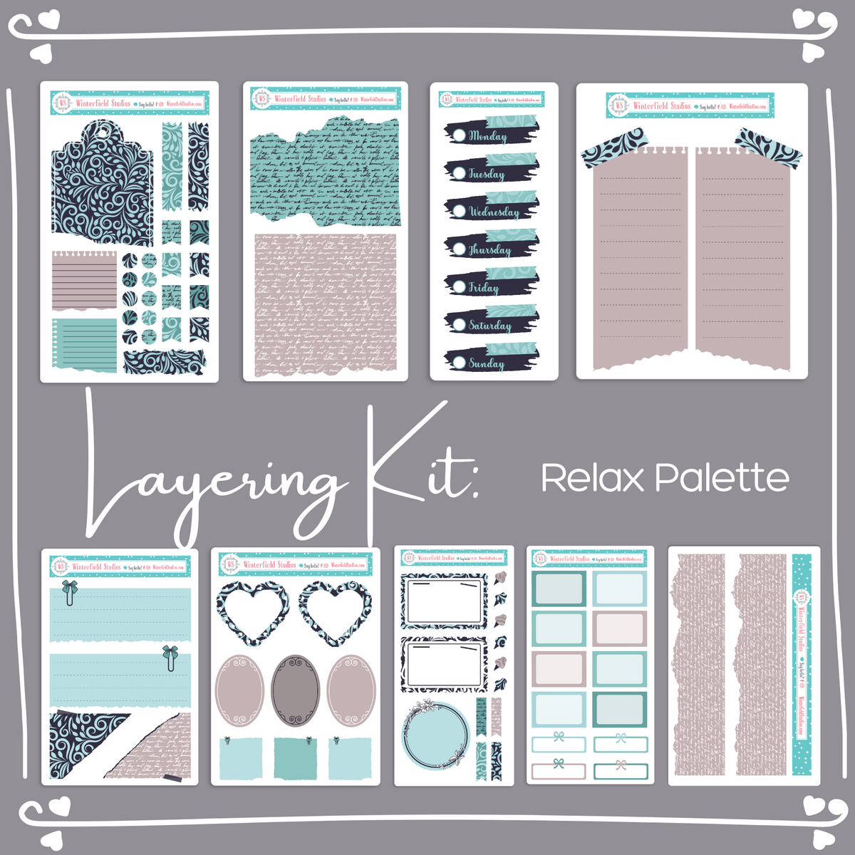 Relax Functional Layering Stickers - Weekly Bullet Journal Sticker Kit ...
