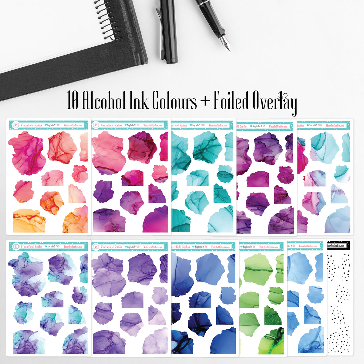 Alcohol Ink Splotches Functional Planner Stickers – Winterfield Studios