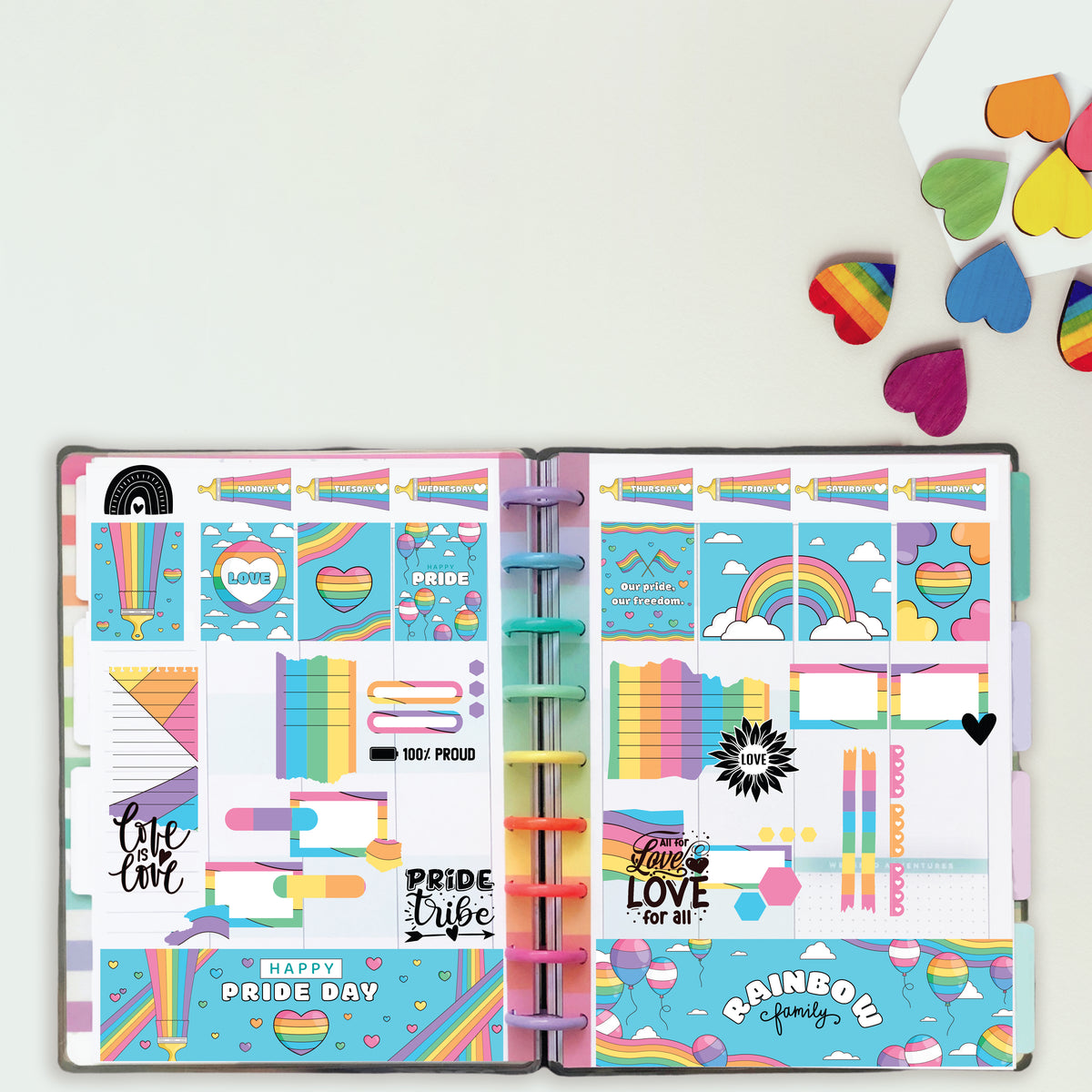 Celebrate Your Pride Planner Scene Sticker Kit for Vertical Planners ...