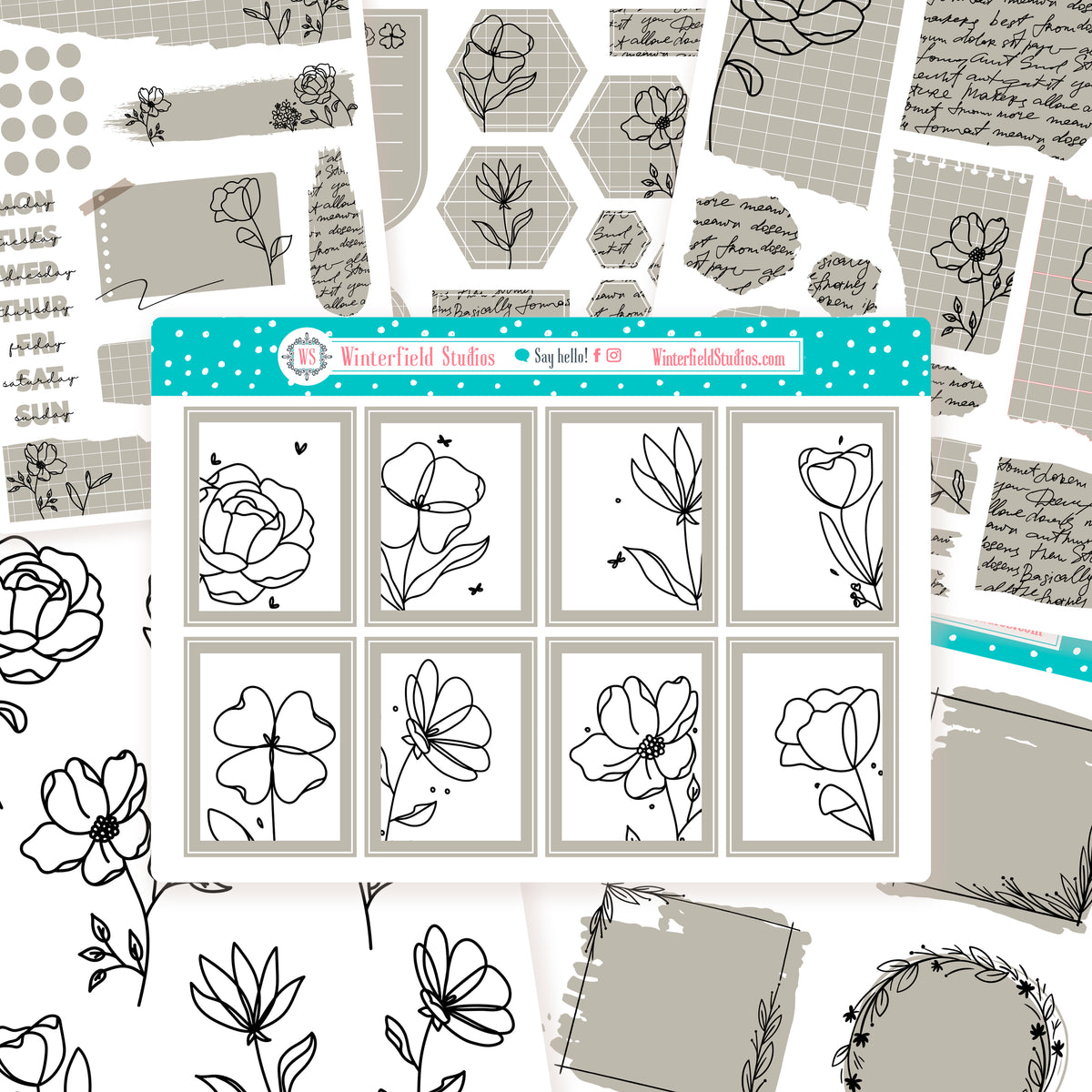 Elegantly Simple Neutral Bullet Journal Sticker Kit – Winterfield Studios