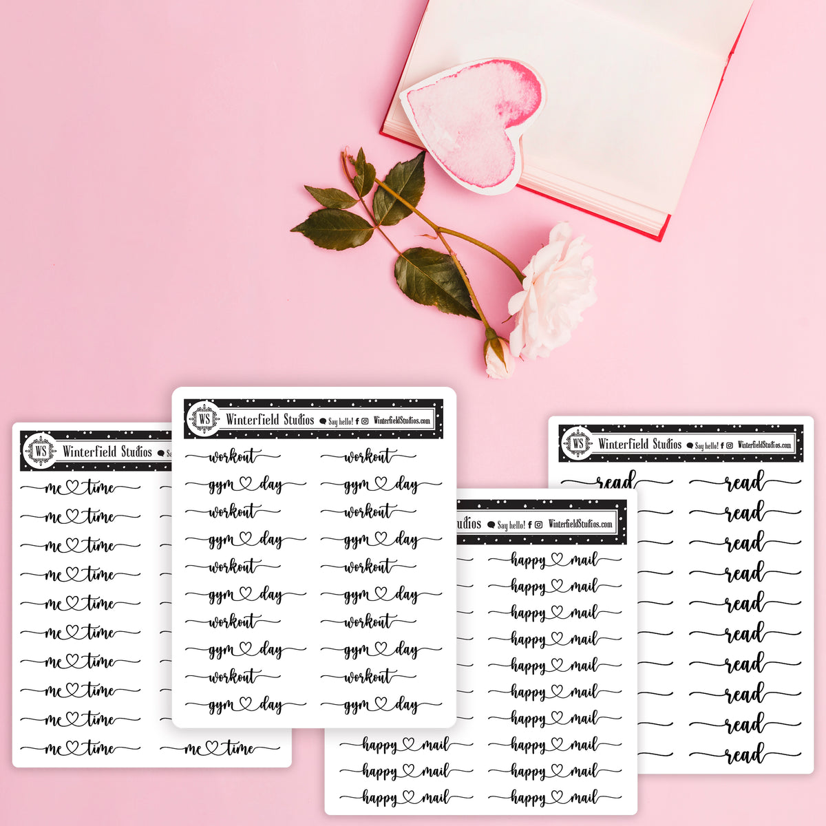 Self Care Foil Script Stickers - Fits All Planner Sizes – Winterfield ...